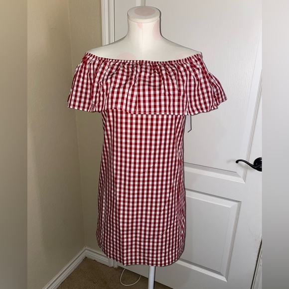 Boston Proper | Dresses | Boston Proper Red Checkered Dress In Xxs ...